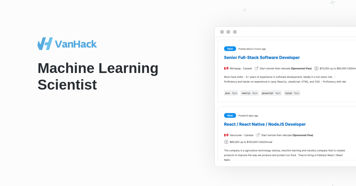Machine Learning Scientist - VanHack